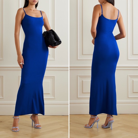 SKIMS | Dresses | S Skims Soft Lounge Long Slip Dress Cobalt Blue ...